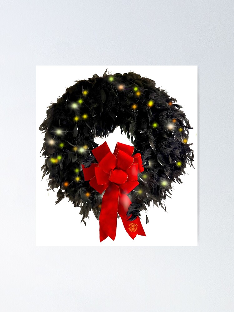 "Holliday Goth Wreath with a Red Bow" Poster for Sale by NohoSkies ...