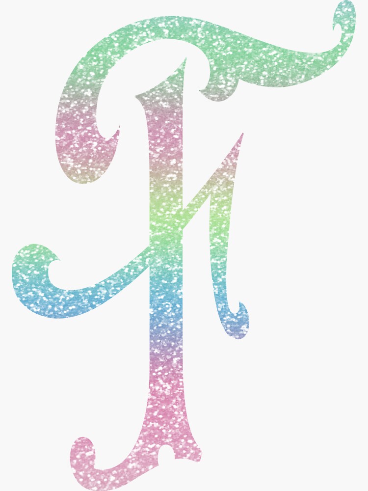 "Colorful beautiful candy cotton glitter beautiful F letter" Sticker ...