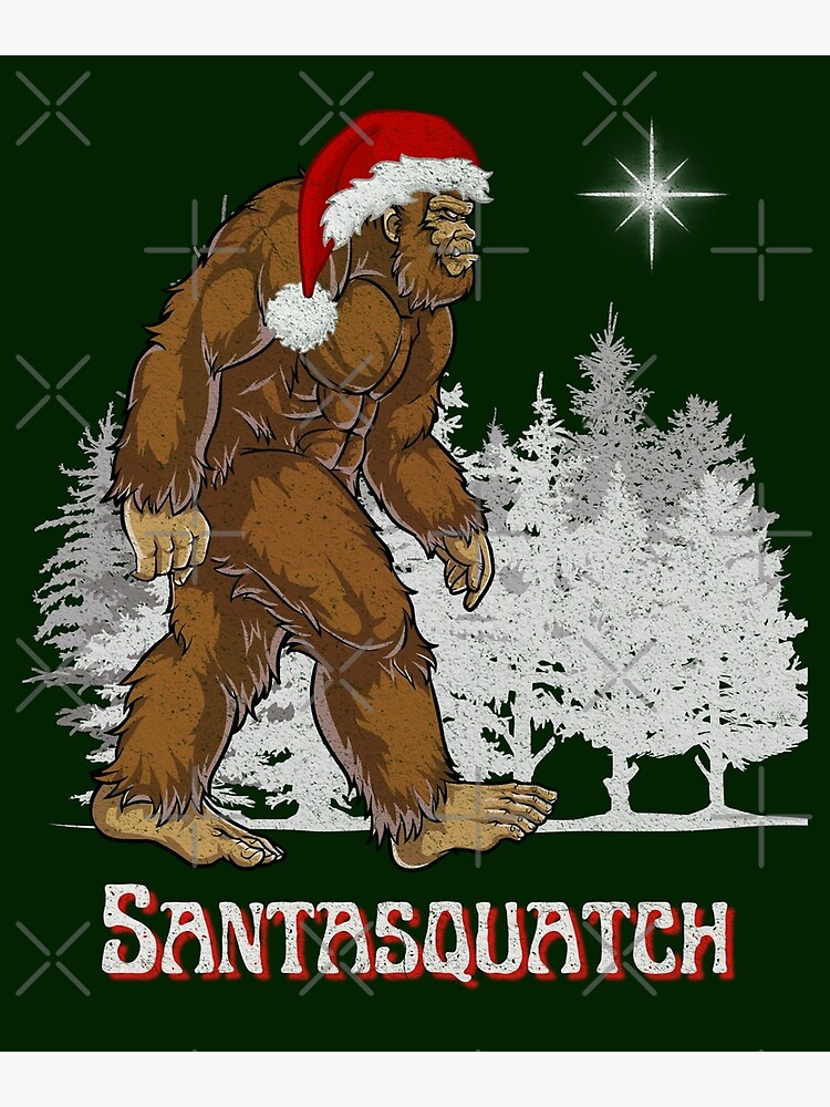 "Bigfoot Santa" Poster for Sale by rrsum | Redbubble