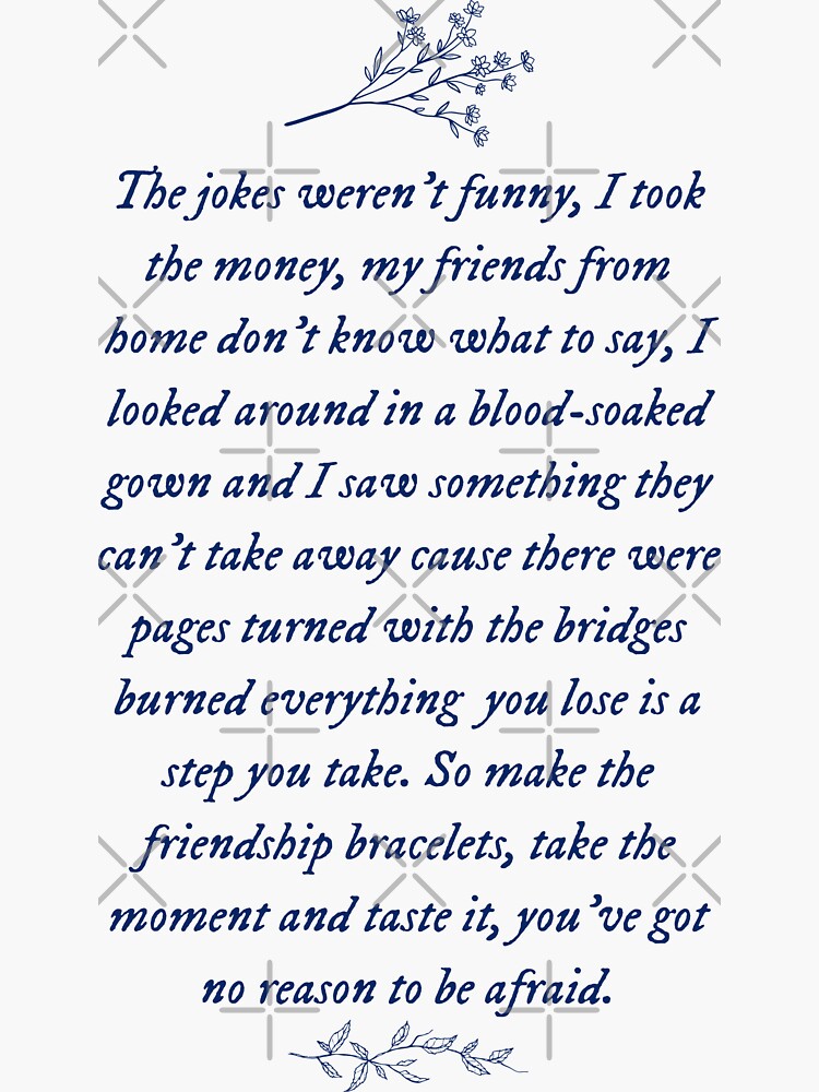 Pegatina «YOYOK Bridge - Letra de Taylor Swift Midnights» de BoldQuotes ...