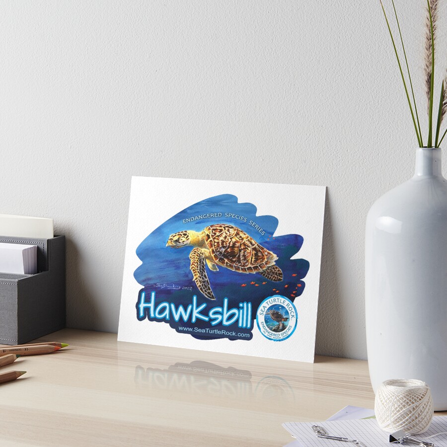 "Hawksbill Sea Turtle Endangered Species" Art Board Print for Sale by ...
