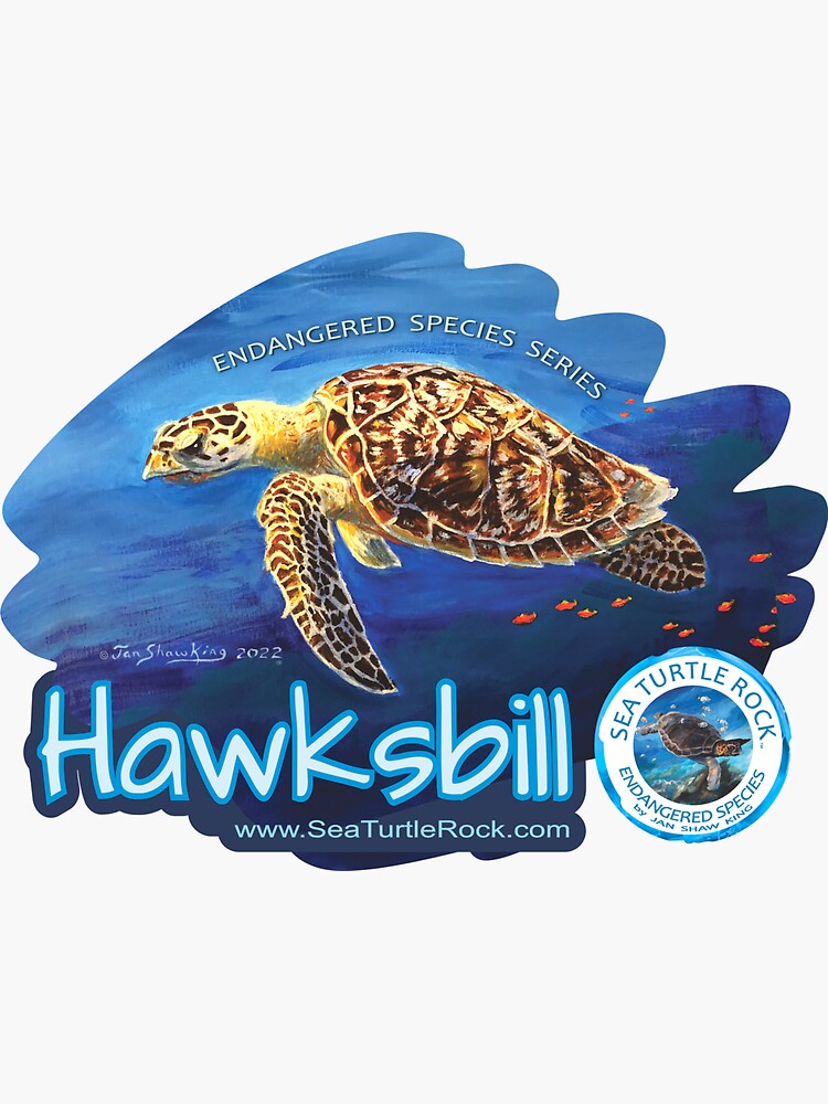"Hawksbill Sea Turtle Endangered Species" Sticker for Sale by ...