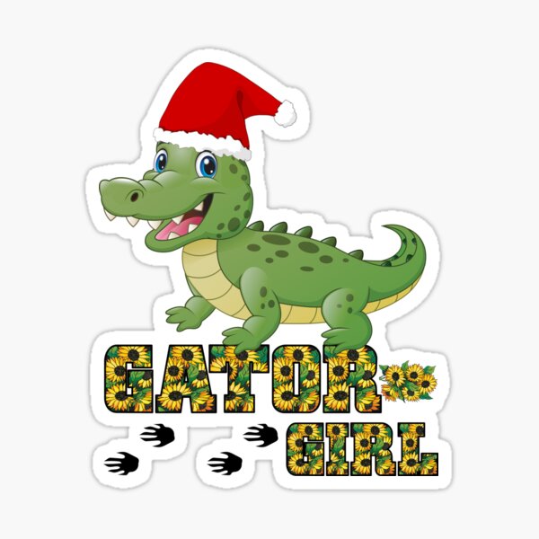 "Cute Gator Girl Florida Alligator Crocodile Reptile" Sticker for Sale ...