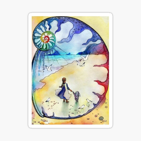 "Walking Down A Seashell Beach " Sticker for Sale by BohemiWANDERS ...