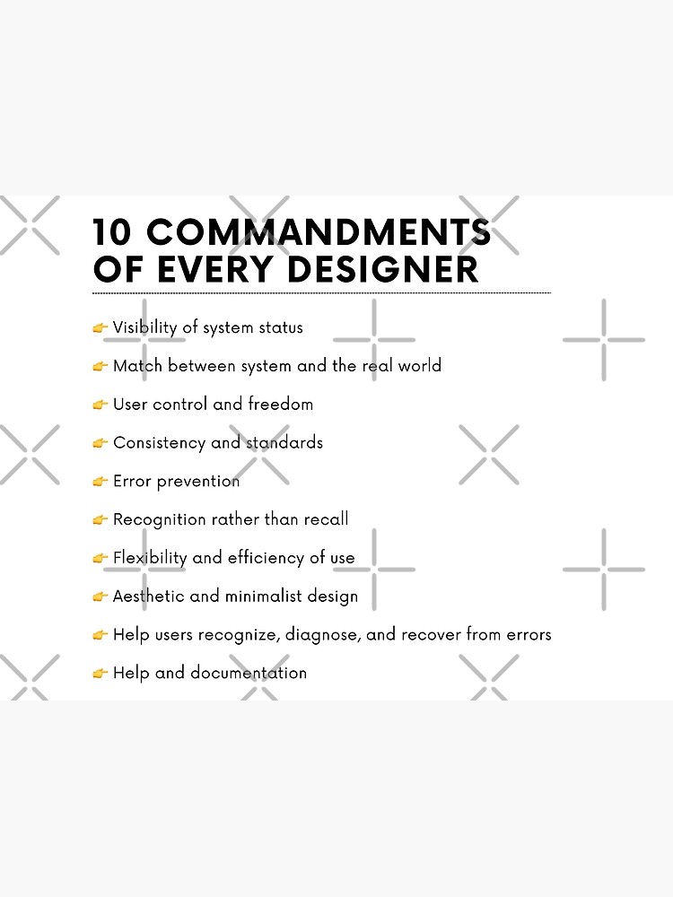 "10 commandments of every designer. Heuristics. Rules. UX. UX Design ...