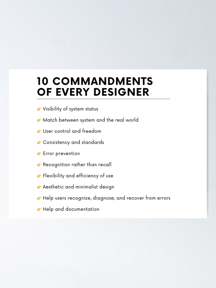 "10 commandments of every designer. Heuristics. Rules. UX. UX Design ...