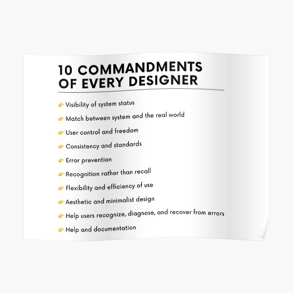 "10 commandments of every designer. Heuristics. Rules. UX. UX Design ...
