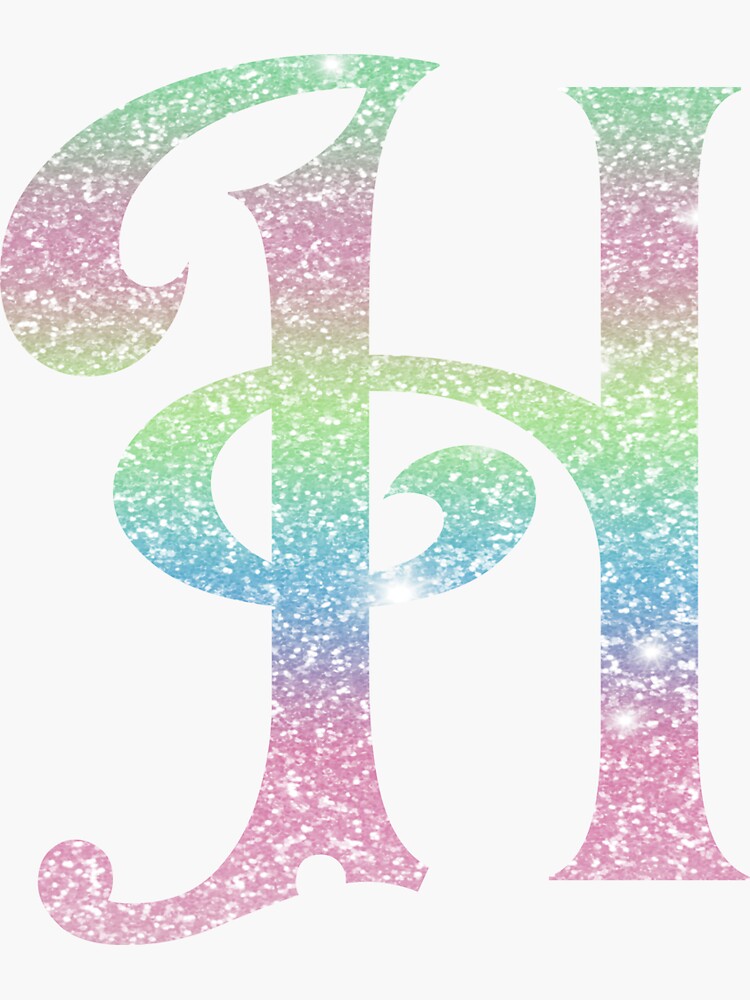 "Colorful beautiful candy cotton glitter beautiful H letter" Sticker ...