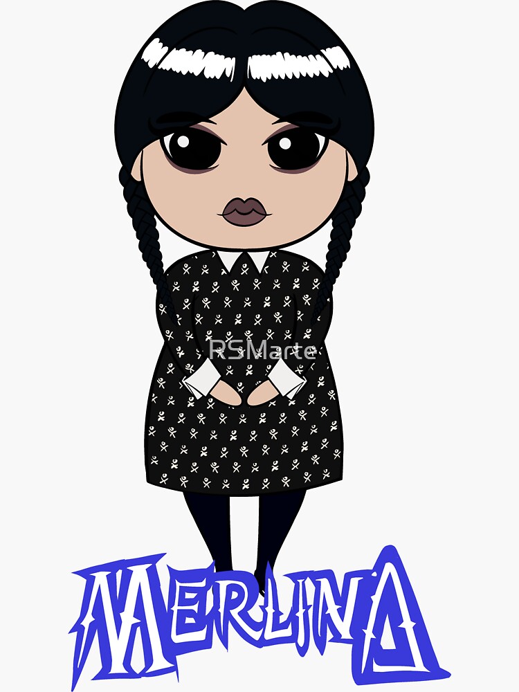 "merlin addams" Sticker for Sale by RSMarte | Redbubble