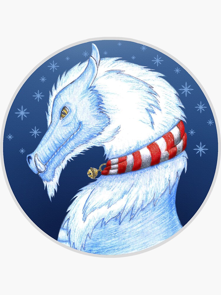 "Christmas Wyvern" Sticker for Sale by Camkitty | Redbubble