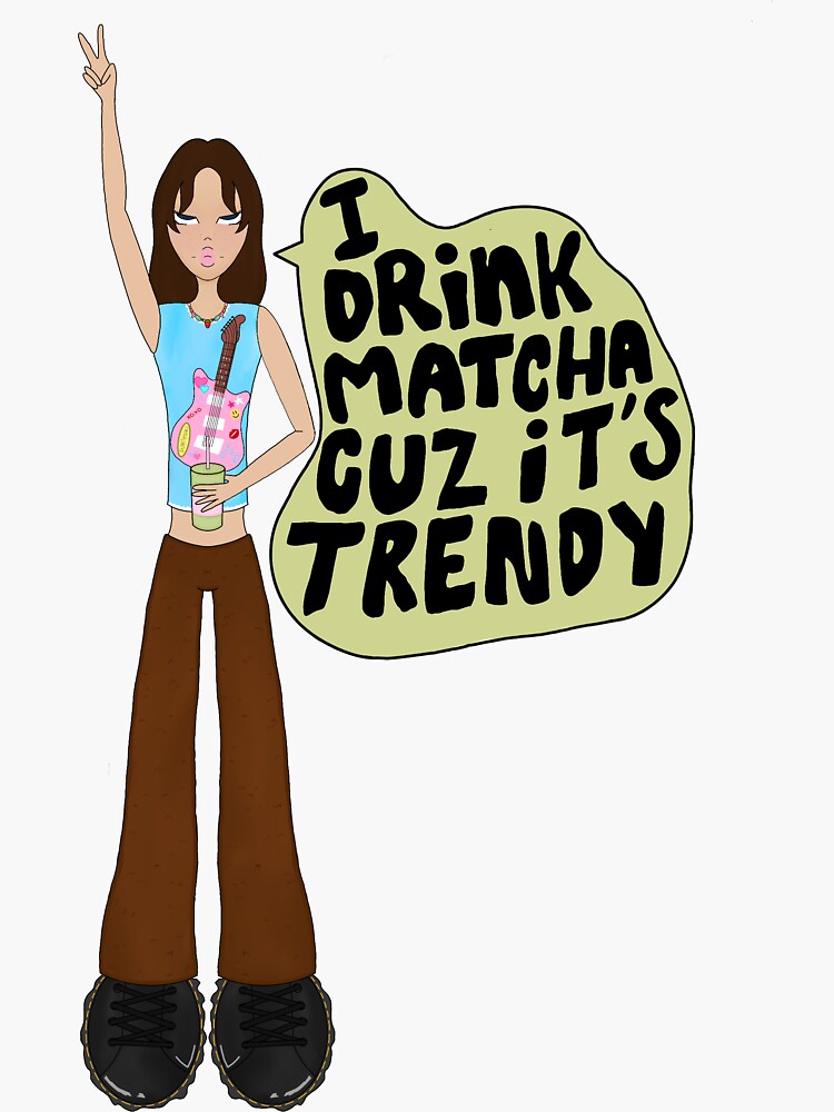 "matcha girl?" Sticker for Sale by tigerstickers | Redbubble