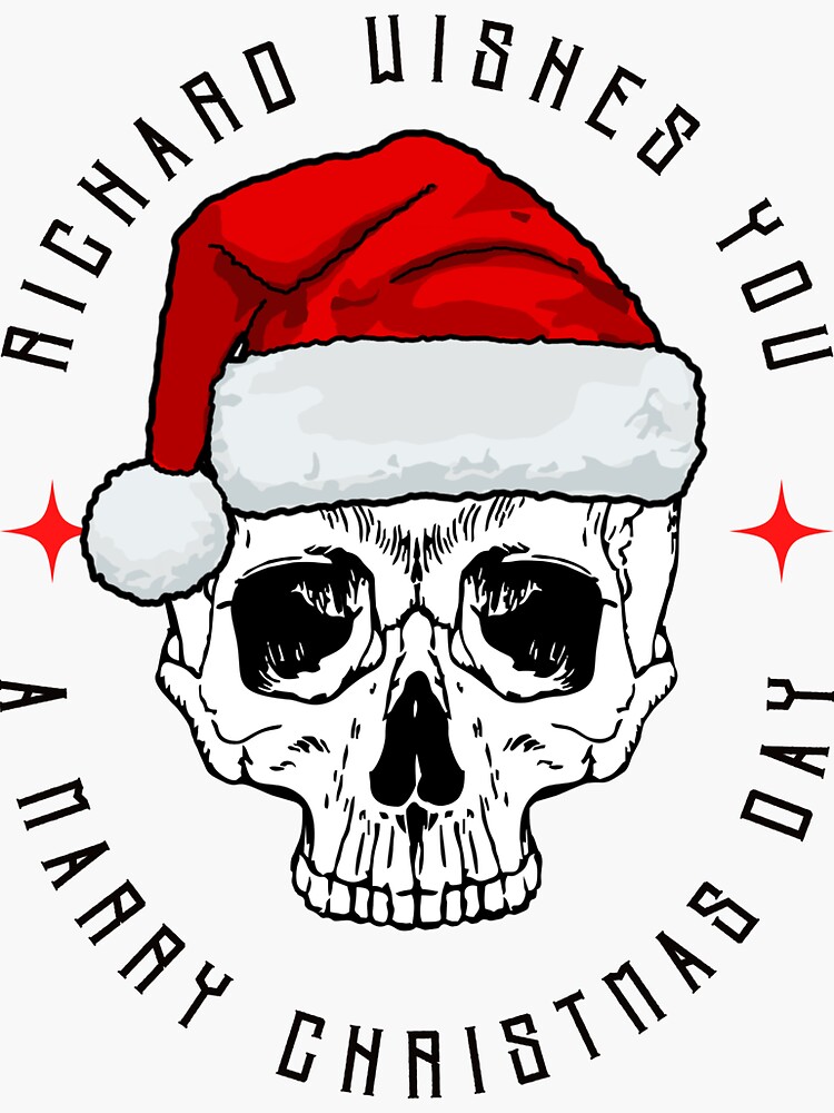 "RICHARD NAME: RICHARD CHRISTMAS SKULL DESIGN." Sticker for Sale by ...