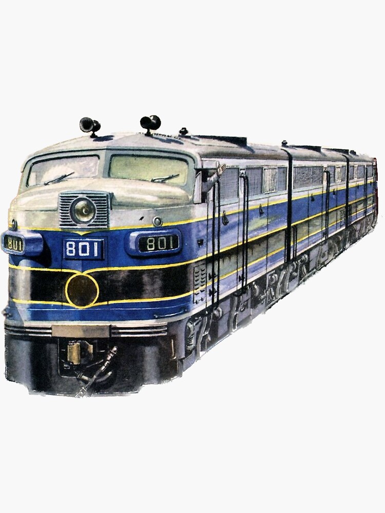 "Railway USA trains railway illustration sticker railway" Sticker for ...