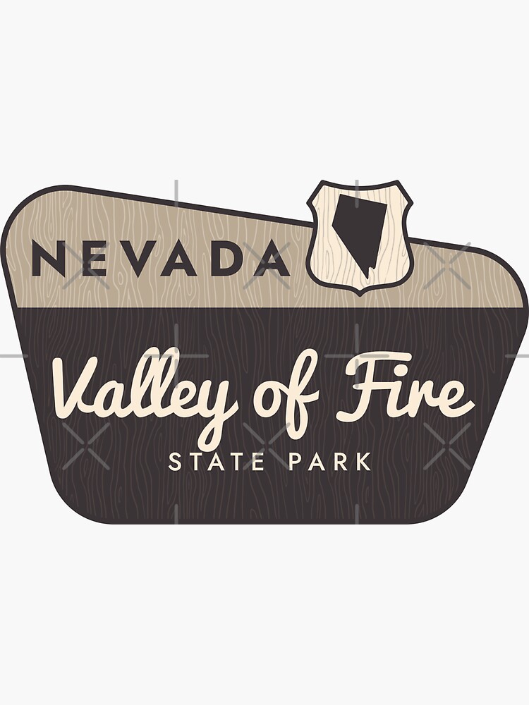 "Valley of Fire State Park Nevada Vintage Welcome Sign" Sticker for ...