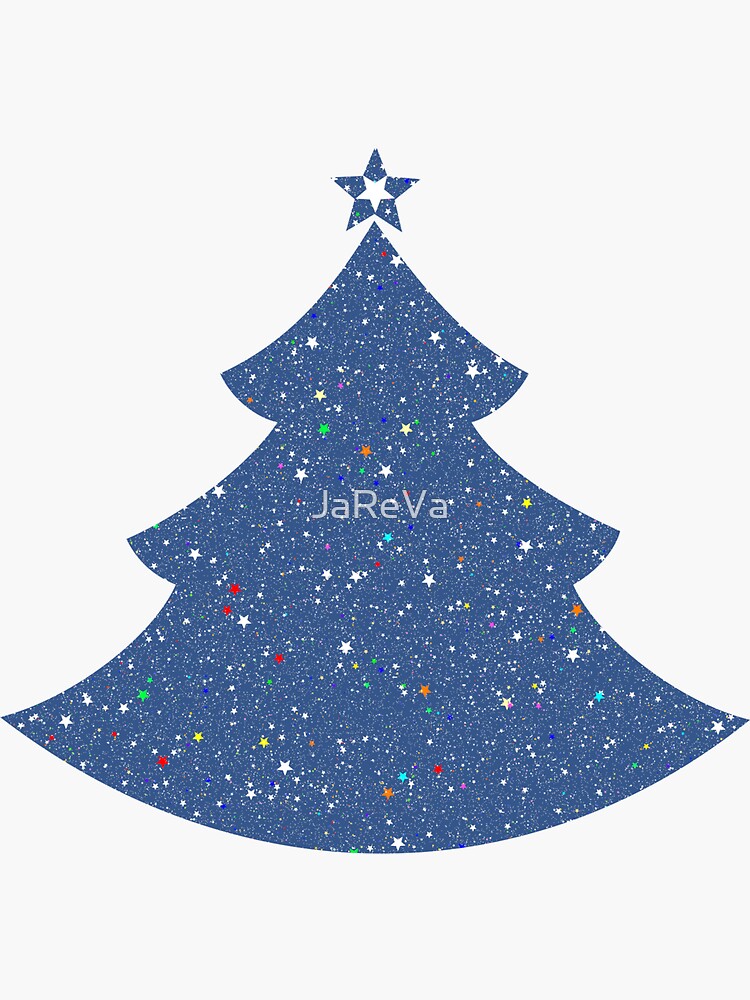 "Sparkling Xmas tree star glitter on Classic blue background" Sticker ...