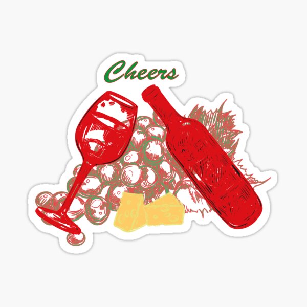 "Cheers Grape Juice" Sticker for Sale by Bircanix | Redbubble