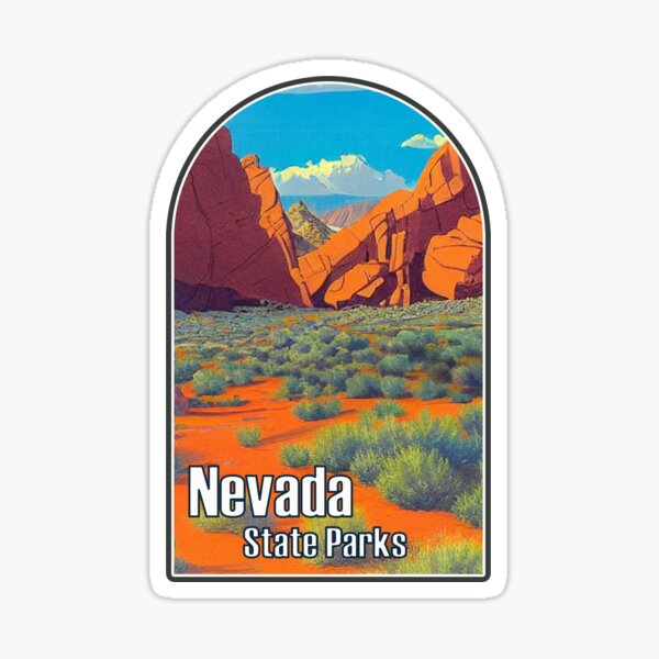 "Nevada State Parks Illustration" Sticker for Sale by dzzt | Redbubble