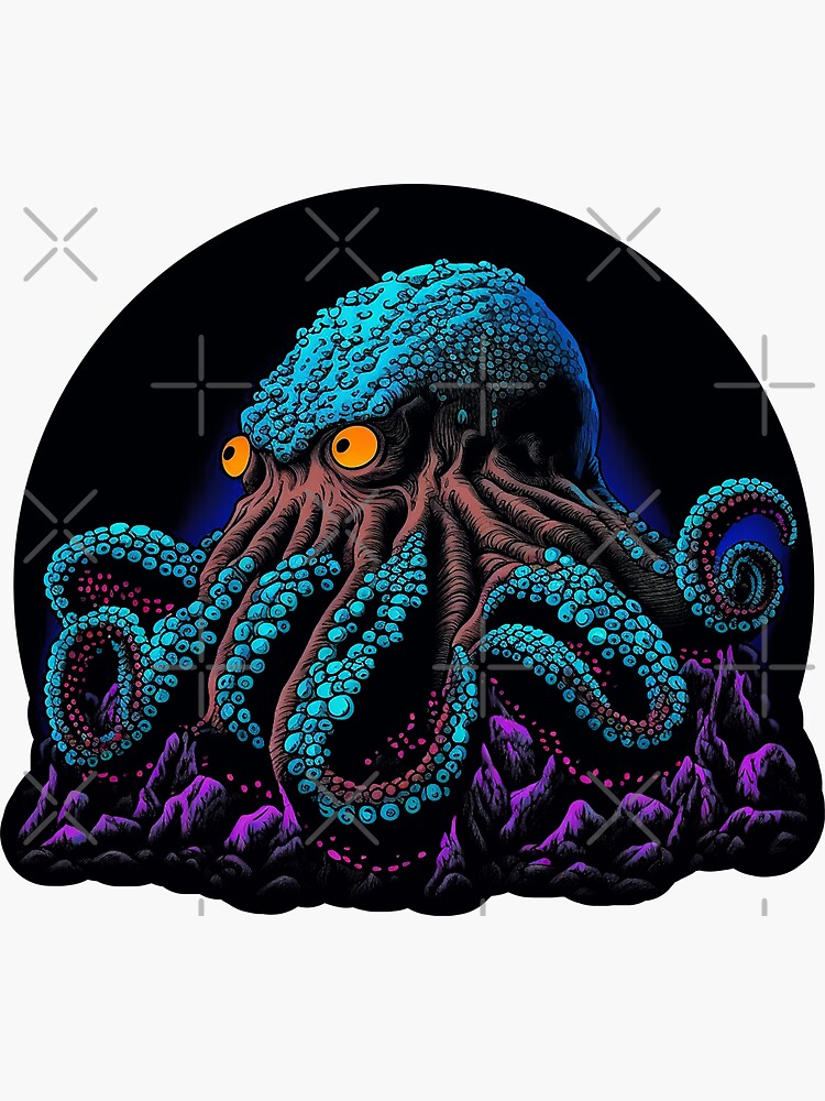 "Alien Octopus" Sticker for Sale by Soda-Pop-Art-87 | Redbubble