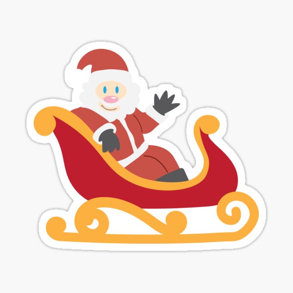 "Santa In Sled" Sticker for Sale by Boastful | Redbubble