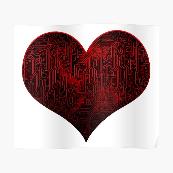 "Blood Red and Black Digital Mayhem Circuit Board" Poster by bexilla ...