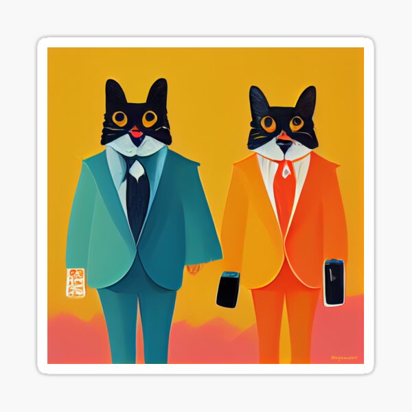 "cat bosses" Sticker for Sale by agarimoart | Redbubble