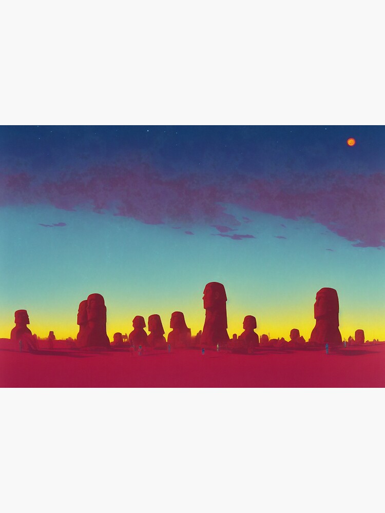 "Purple Moai Night" Sticker for Sale by Parco-Mizzo | Redbubble