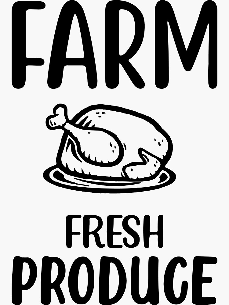 "farm fresh produce" Sticker for Sale by anonnadesign | Redbubble