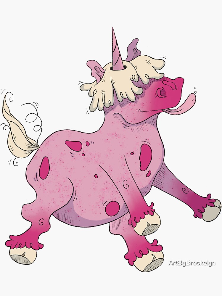 "Rufus The Party Unicorn " Sticker for Sale by ArtByBrookelyn | Redbubble