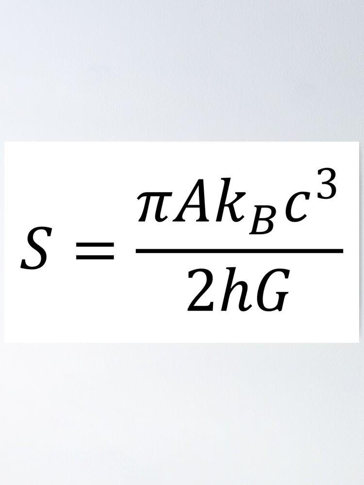 "Hawking Equation Black Hole Entropy" Poster for Sale by ScienceCorner ...