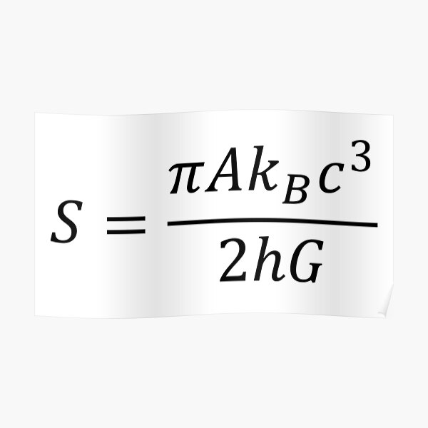 "Hawking Equation Black Hole Entropy" Poster for Sale by ScienceCorner ...