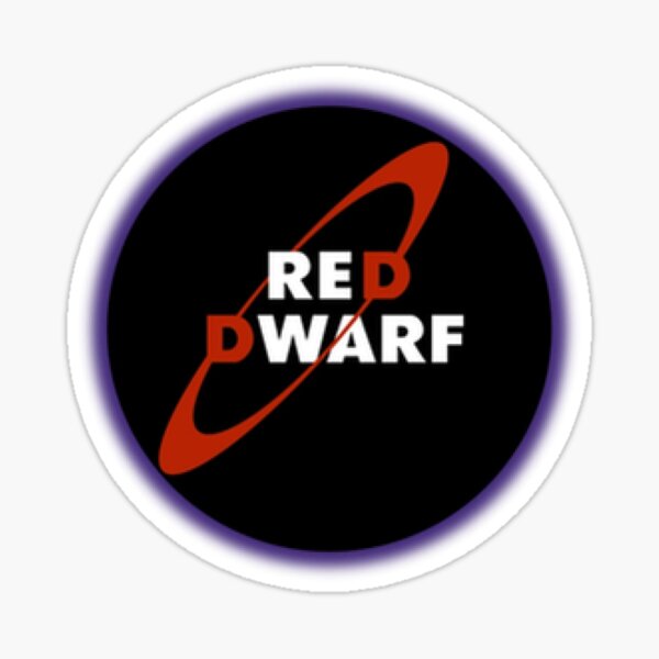 "Red Dwarf logo - black" Sticker for Sale by kingrossii | Redbubble