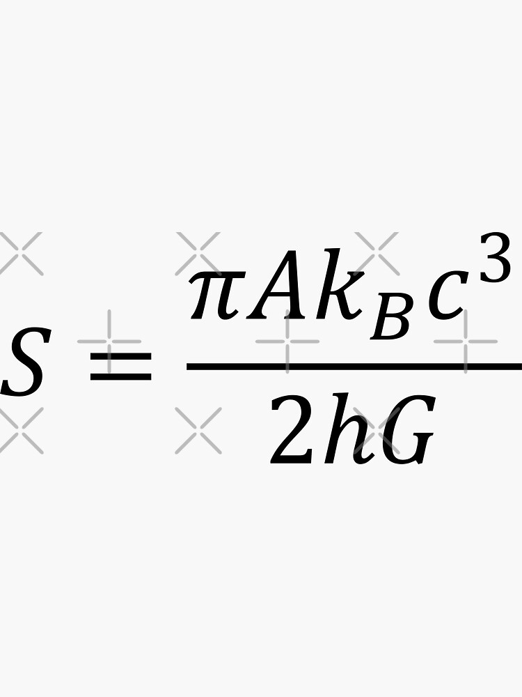 "Hawking Equation Black Hole Entropy" Sticker for Sale by ScienceCorner ...