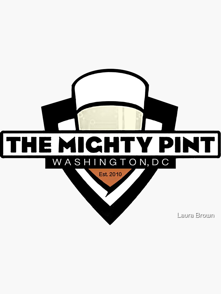 "The Mighty Pint logo " Sticker for Sale by lbonplanetearth | Redbubble