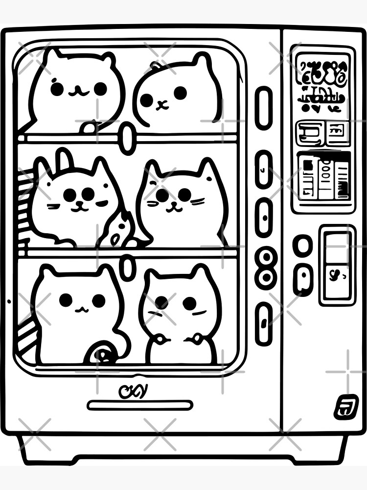 "cats trapped in vending machine" Poster for Sale by Kaasi | Redbubble