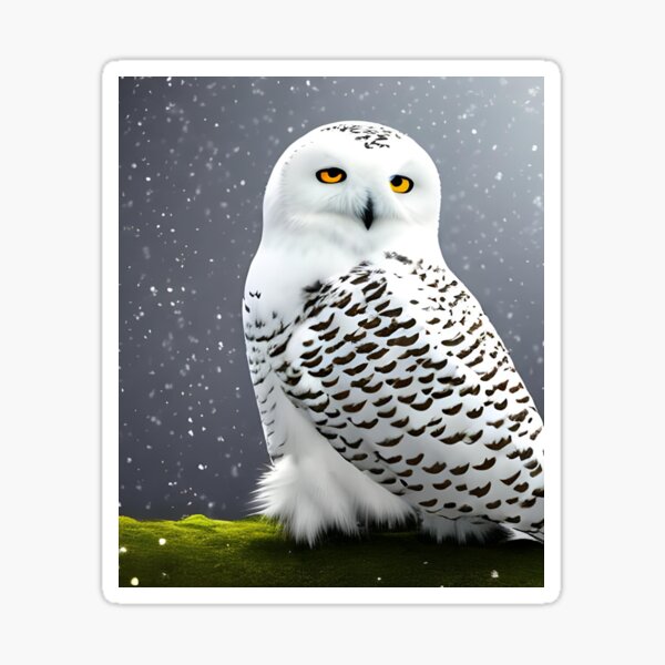 "Snowy Owl Artwork with magical nature wallpaper" Sticker for Sale by ...