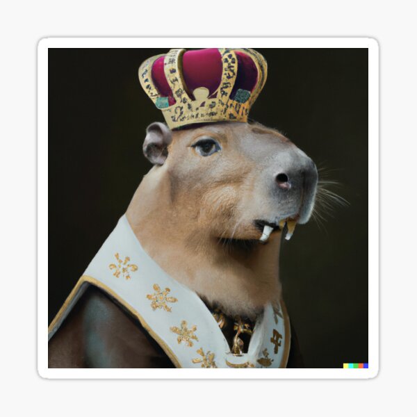 "Capybara King/Queen 1" Sticker for Sale by PetrichorPlace | Redbubble