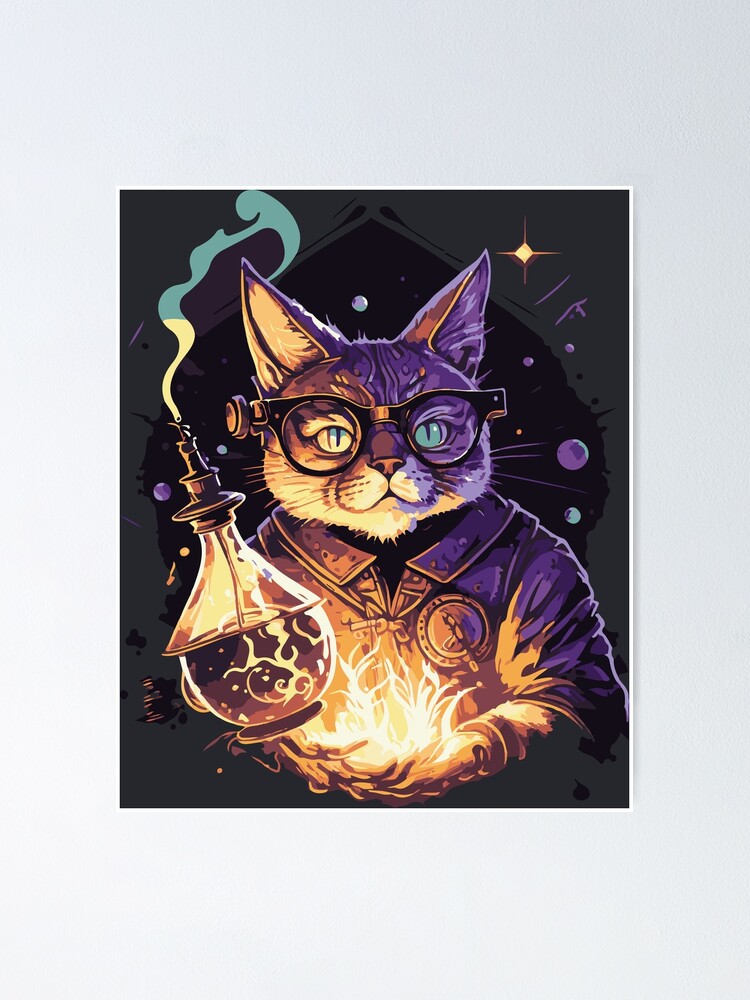 "The Alchemist Cat" Poster for Sale by fantasy-cats | Redbubble