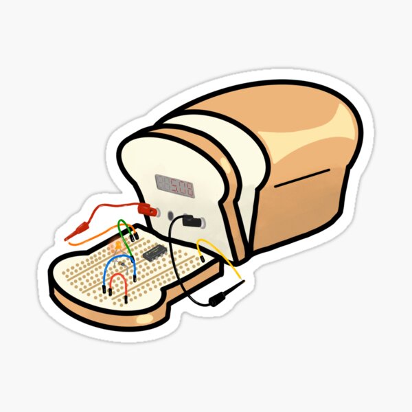 "Breadboard Bread Loaf Pun" Sticker for Sale by physicsisphun | Redbubble