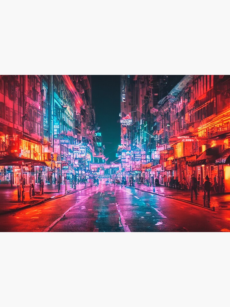 "Colorful Neon City Streets" Sticker for Sale by emuquah | Redbubble