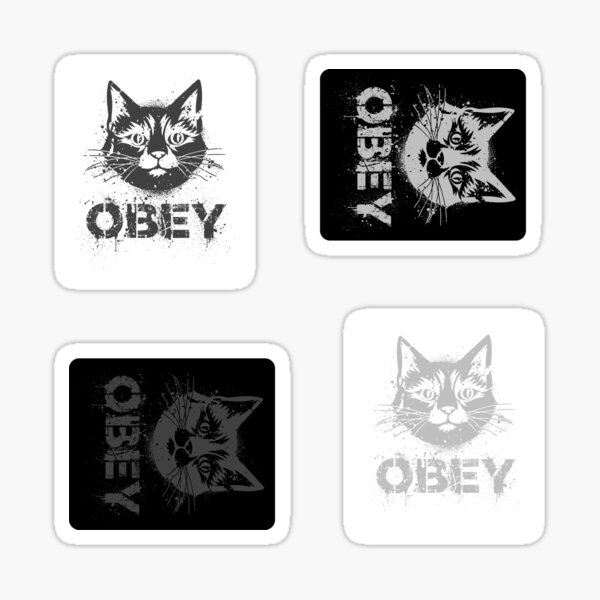 "OBEY Cat Overlord Vintage Propaganda Stencil Poster for Cat Lovers ...