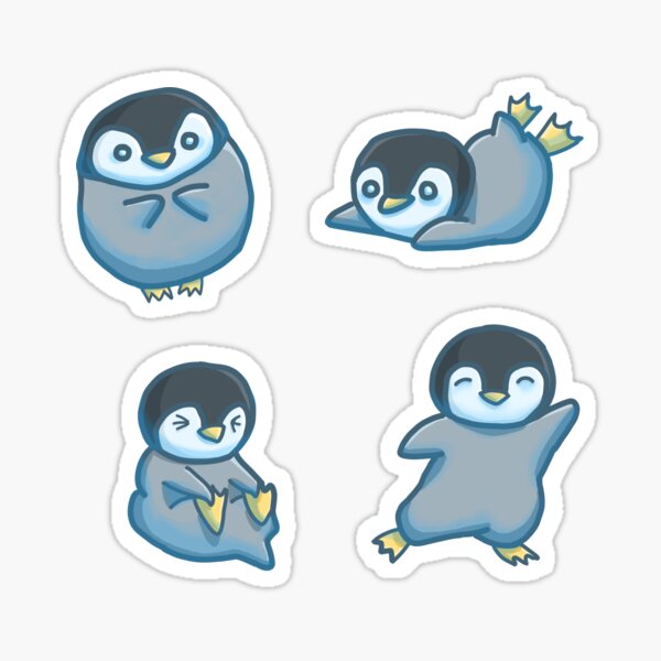 "4 Cute Penguins" Sticker for Sale by ZeefyDesigns | Redbubble