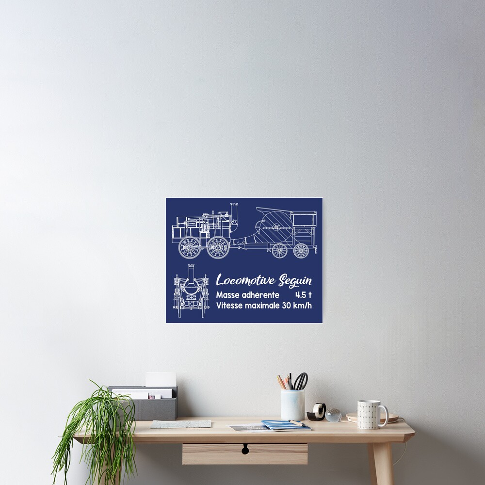 "Marc Seguin's Steam Locomotive Train Engine Blueprint Diagrams Gift ...