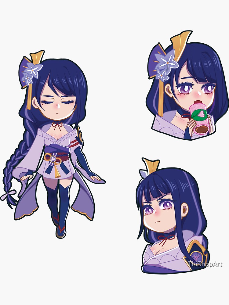 "Chibi Raiden Shogun/Ei stickers Genshin Impact" Sticker for Sale by ...