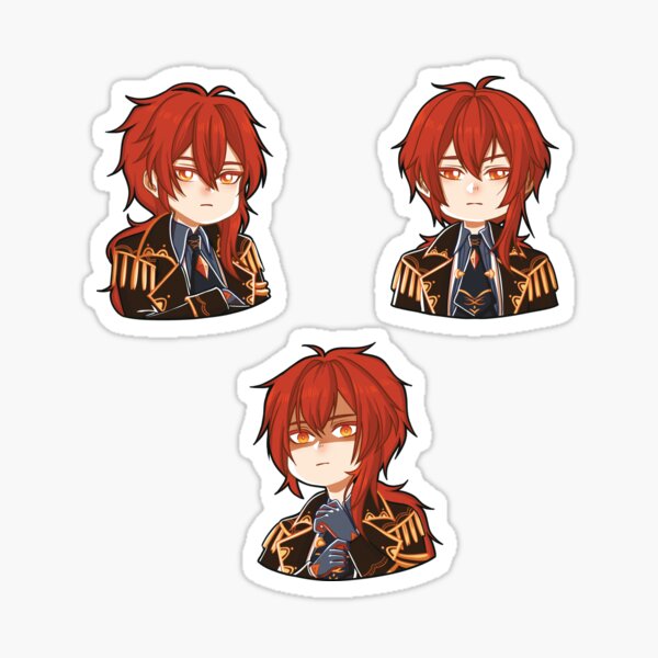 "Chibi Diluc stickers Genshin Impact" Sticker for Sale by ThiShopArt ...