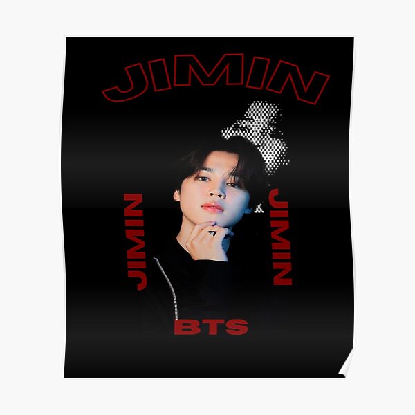 "BTS Jimin - Minimalist Dark Red" Poster for Sale by niconics | Redbubble