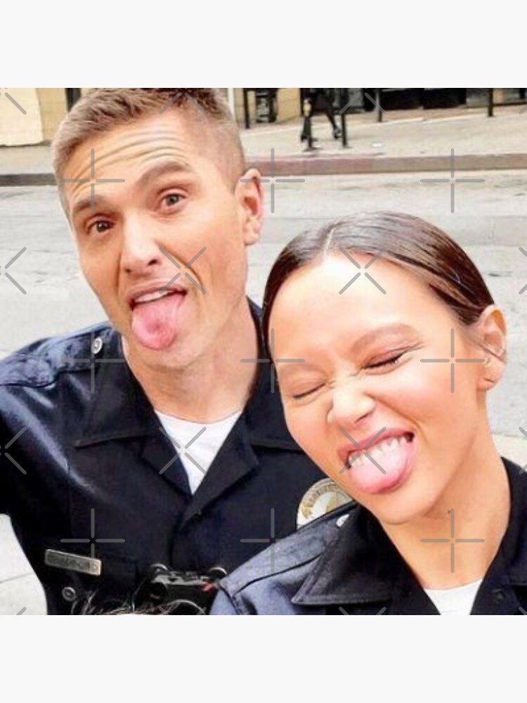 "Tim Bradford and Lucy Chen, The Rookie" Sticker for Sale by taliamarab ...