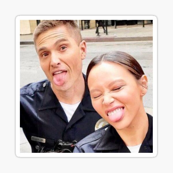 "Tim Bradford and Lucy Chen, The Rookie" Sticker for Sale by taliamarab ...