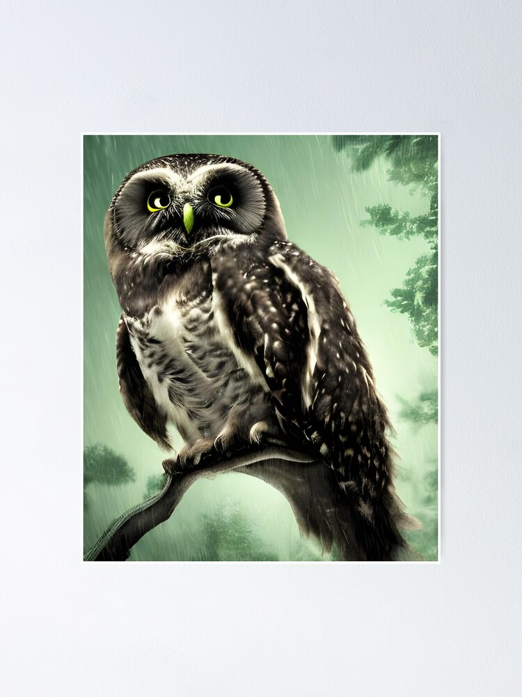 "Wet owl Artwork " Poster for Sale by CorneliusDesign | Redbubble