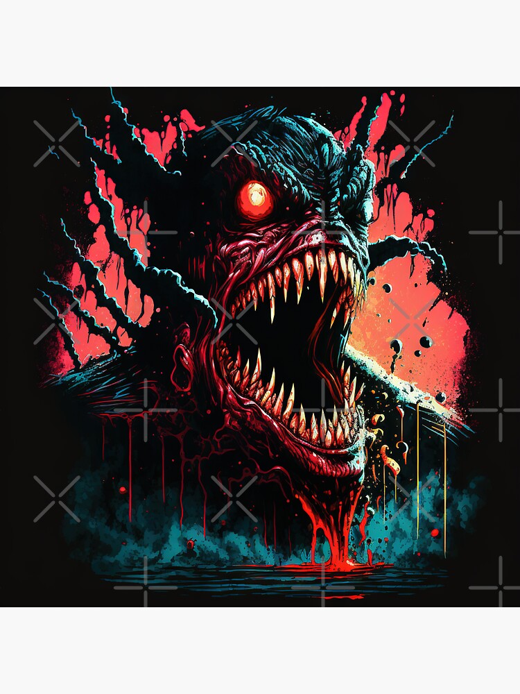 "Monster From The Deep" Sticker for Sale by HenisonHorror | Redbubble