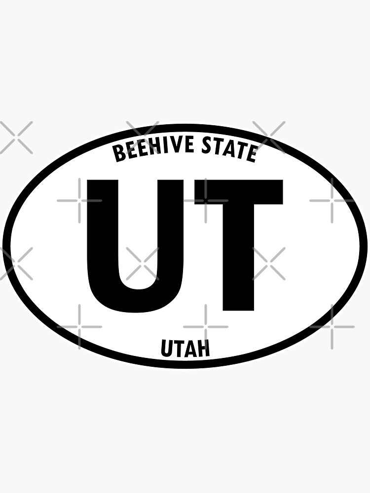 "Utah - Beehive State - State Abbreviation and Motto Oval Travel Bumper ...